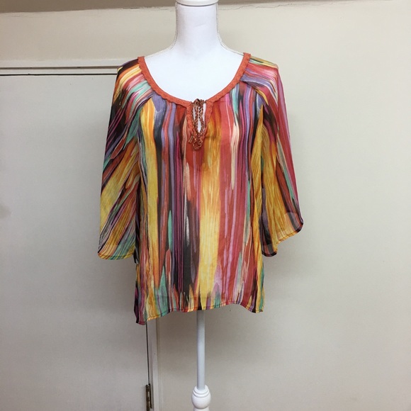 Unique Spectrum | Tops | Unique Spectrum Striped Blouse Size Medium ...